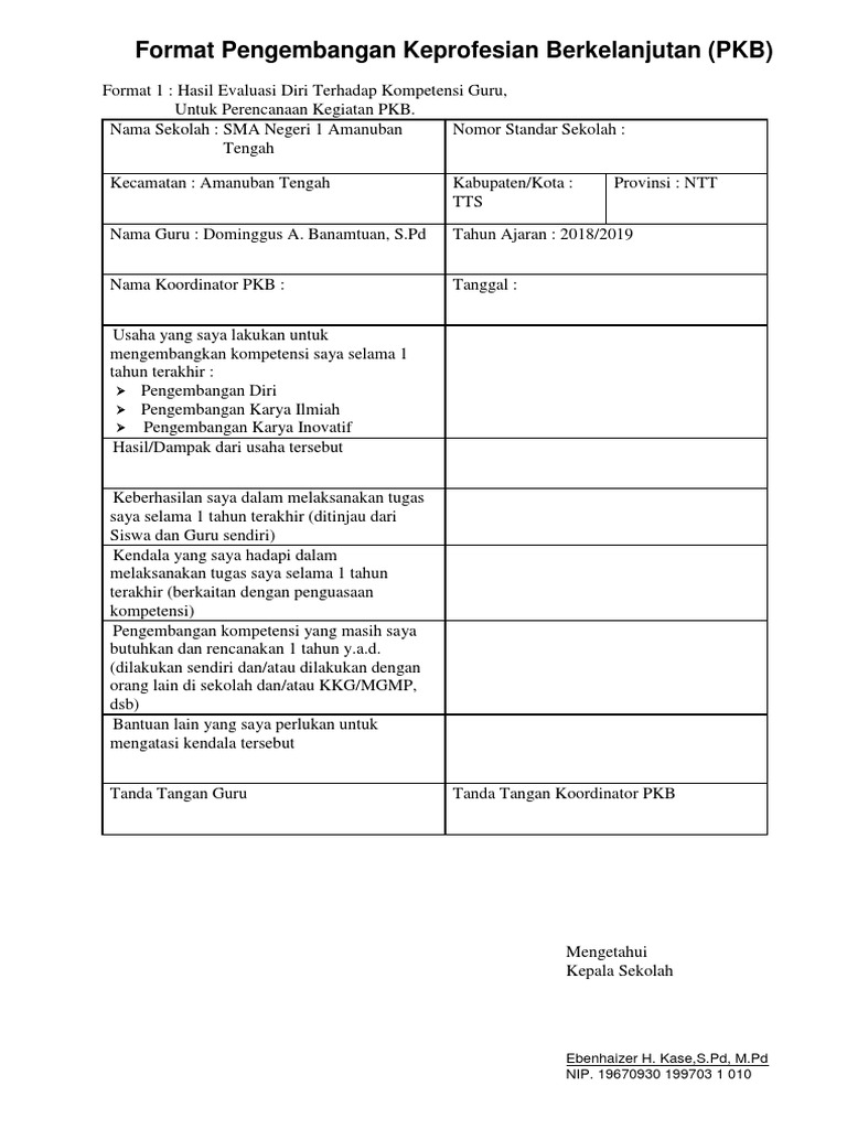 Format Pengembangan Keprofesian Berkelanjutan | PDF