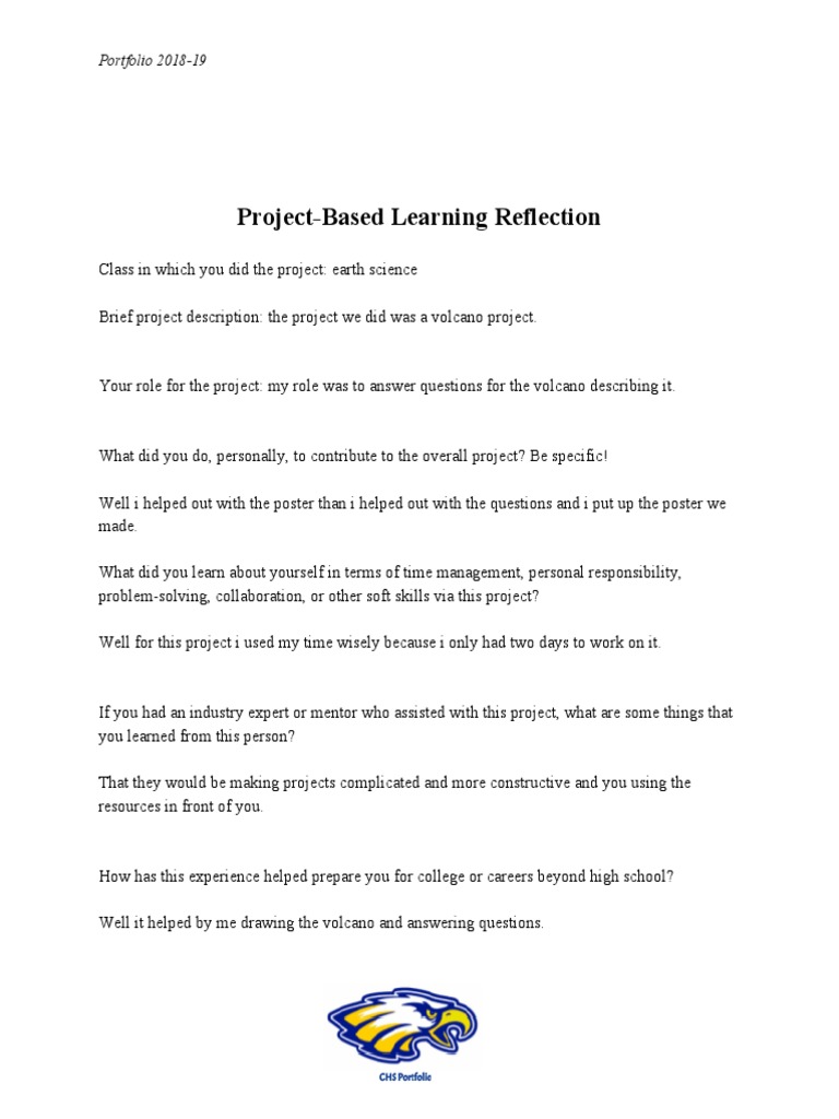 PBL Reflection | PDF