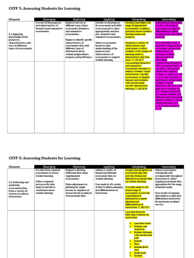 CSTP 5 Avsar 5 | PDF | Differentiated Instruction | Educational Assessment
