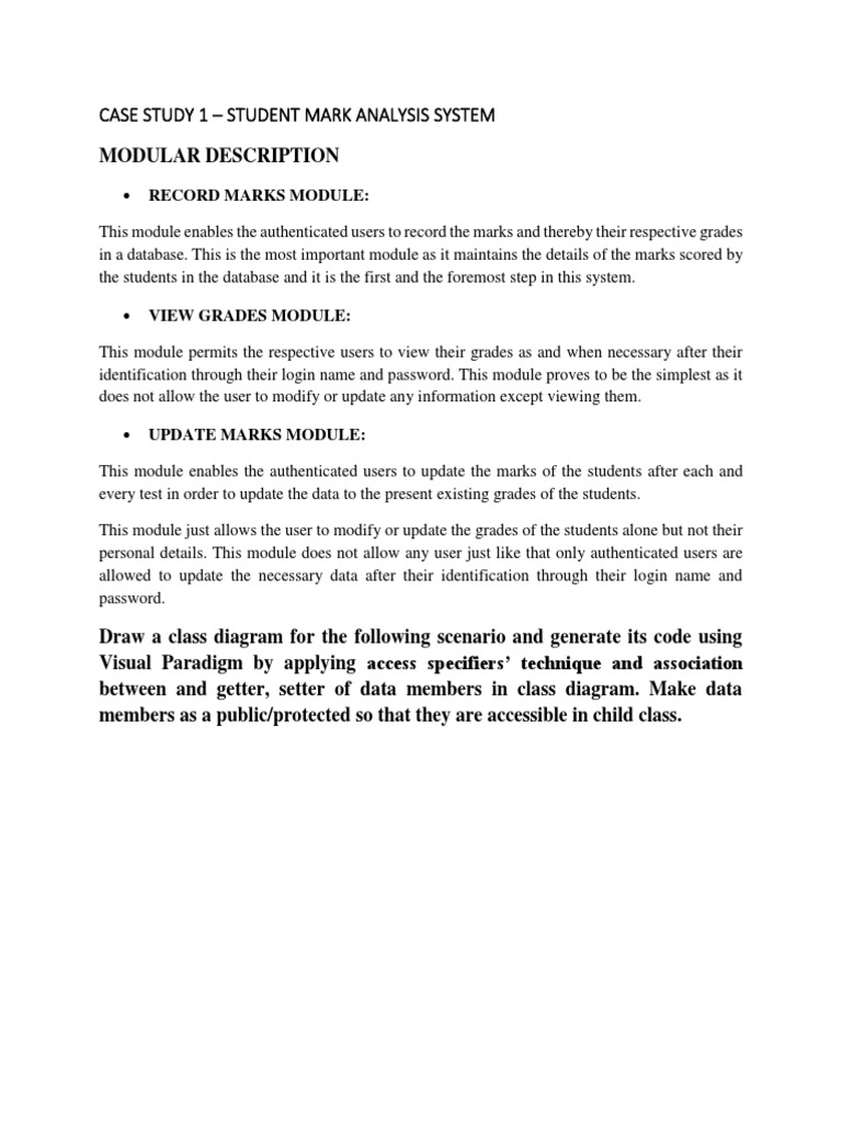 Case Study 1 - Student Mark Analysis System | PDF