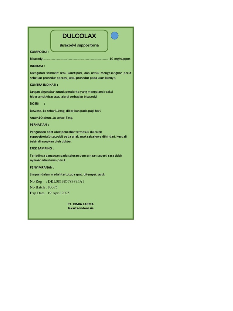 Contoh Brosur Dulcolax | PDF