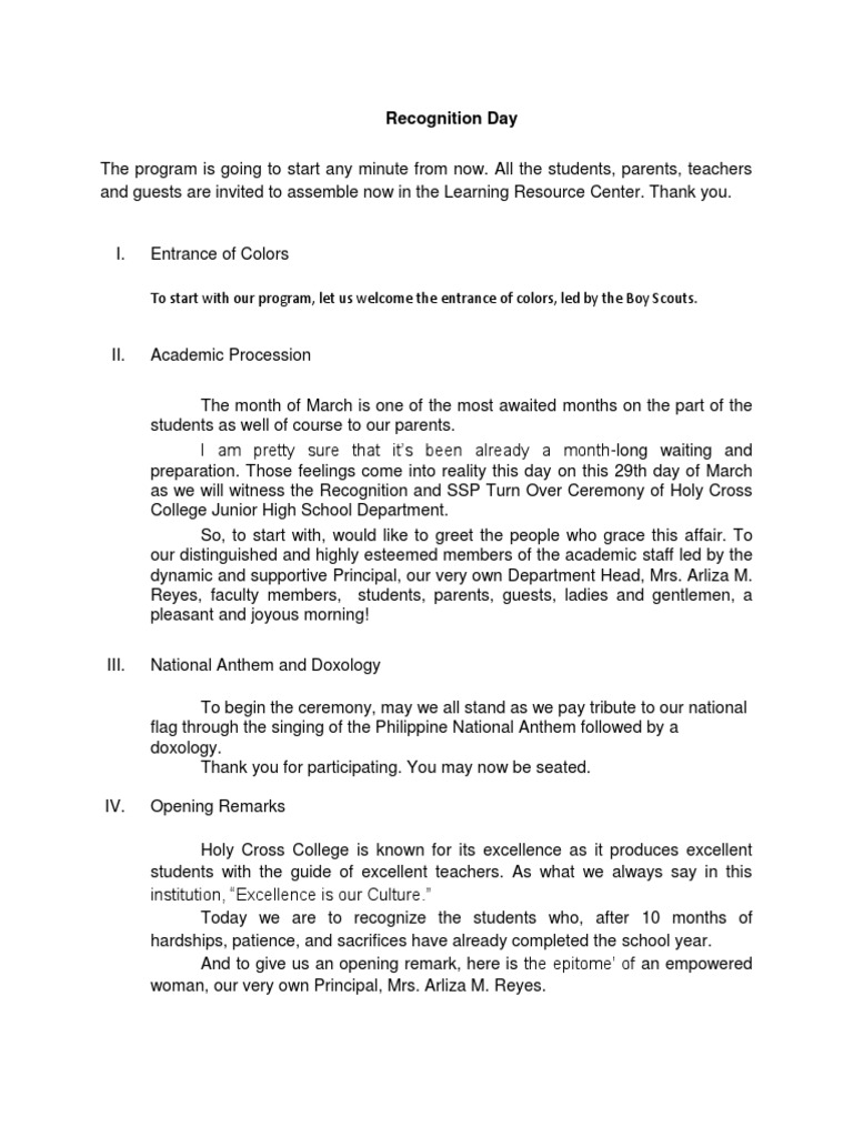 3rd Moving Up Emcee Script | PDF | Leisure