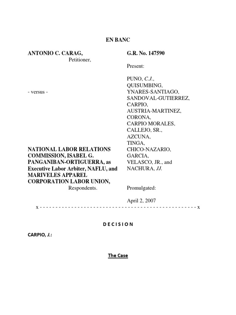 Carag Vs NLRC | PDF | Employment | Judgment (Law)