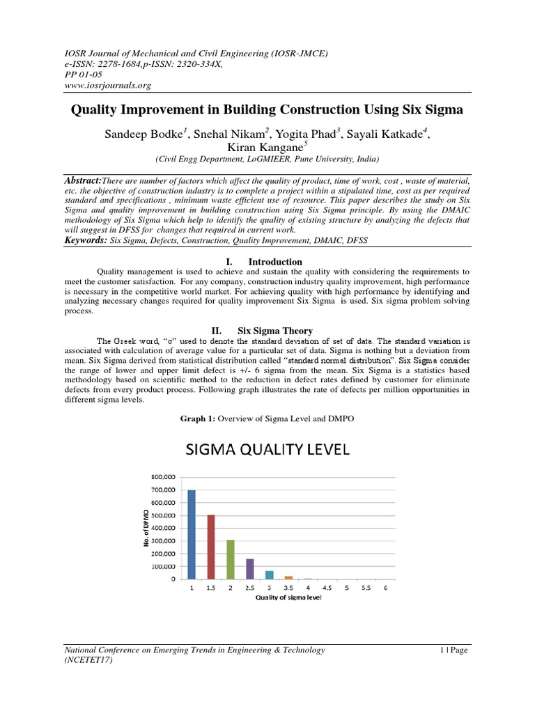 Six Sigma Journal Paper | PDF | Six Sigma | Design For Six Sigma