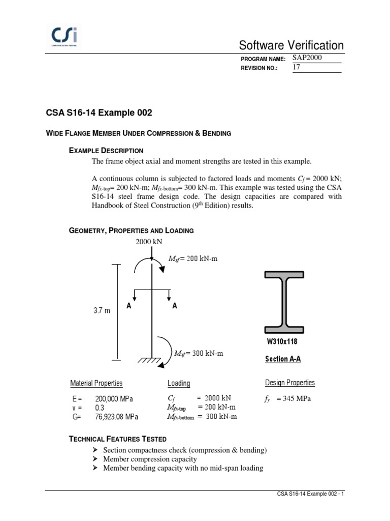 CSA S16-14 Steel Design Example | PDF | Building Engineering | Economic ...
