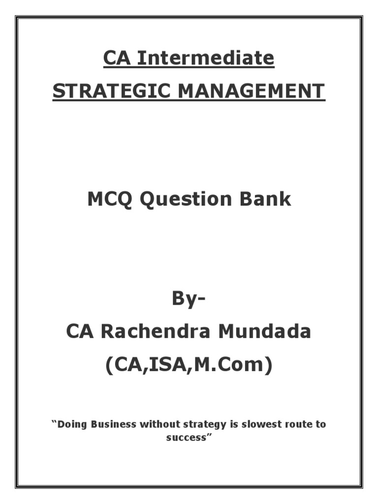 SM Complete MCQ Book PDF | PDF | Strategic Management | Strategic Planning