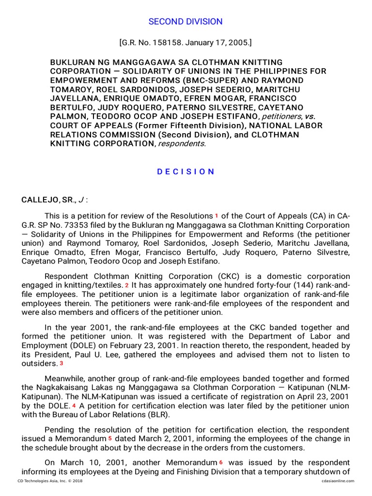 192 112316-2005-Bukluran NG Manggagawa Sa Clothman Knitting20180410 ...