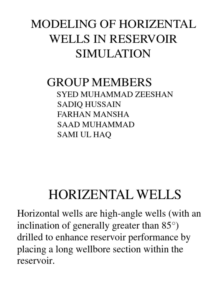 Horizontal Wells in Reservoir Simulation | PDF