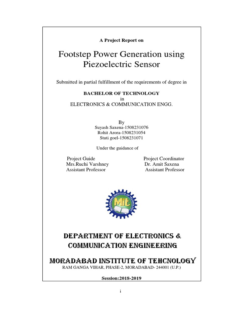 EC Project Report Guidelines 2018-19 | PDF | Piezoelectricity ...