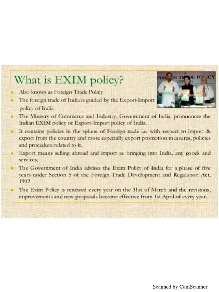 EXIM Policy | PDF