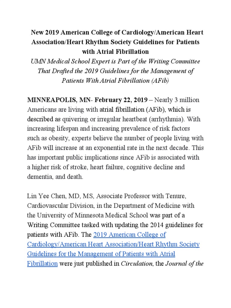 AFib Guidlines | PDF | Myocardial Infarction | Cardiology