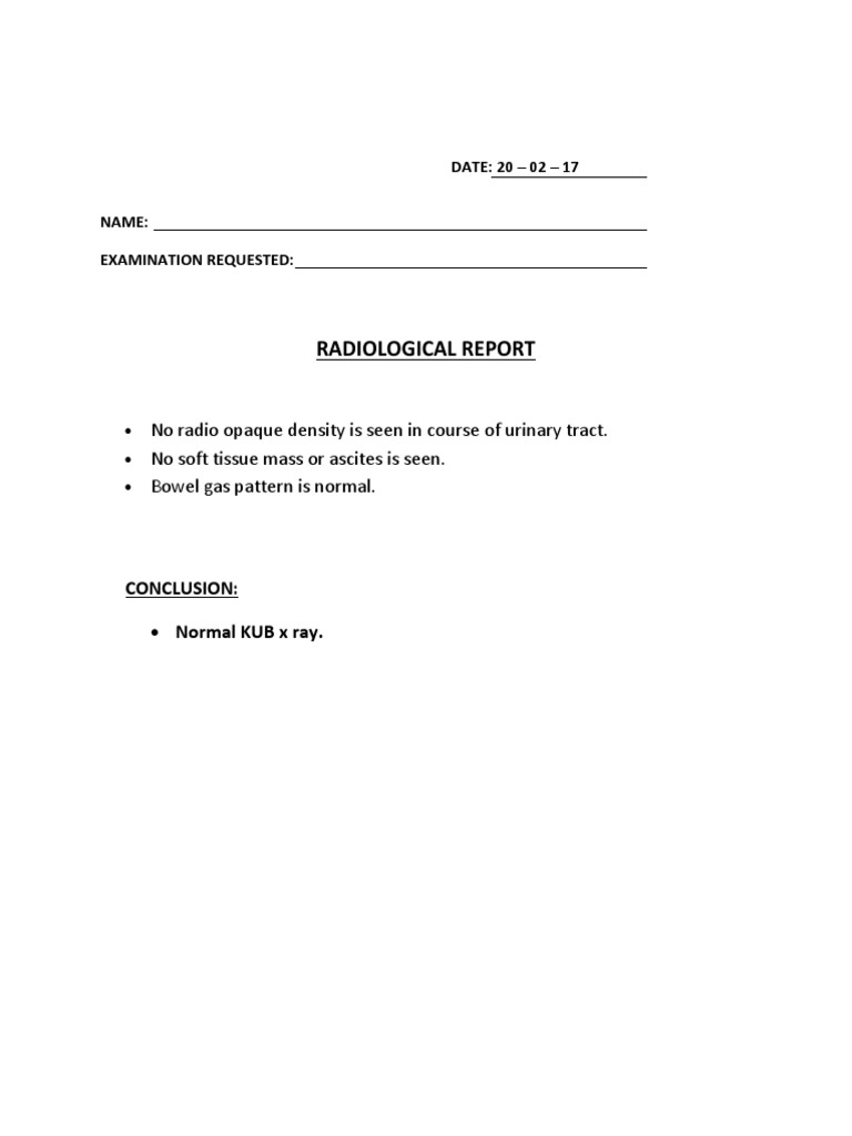 Radiological Report | PDF