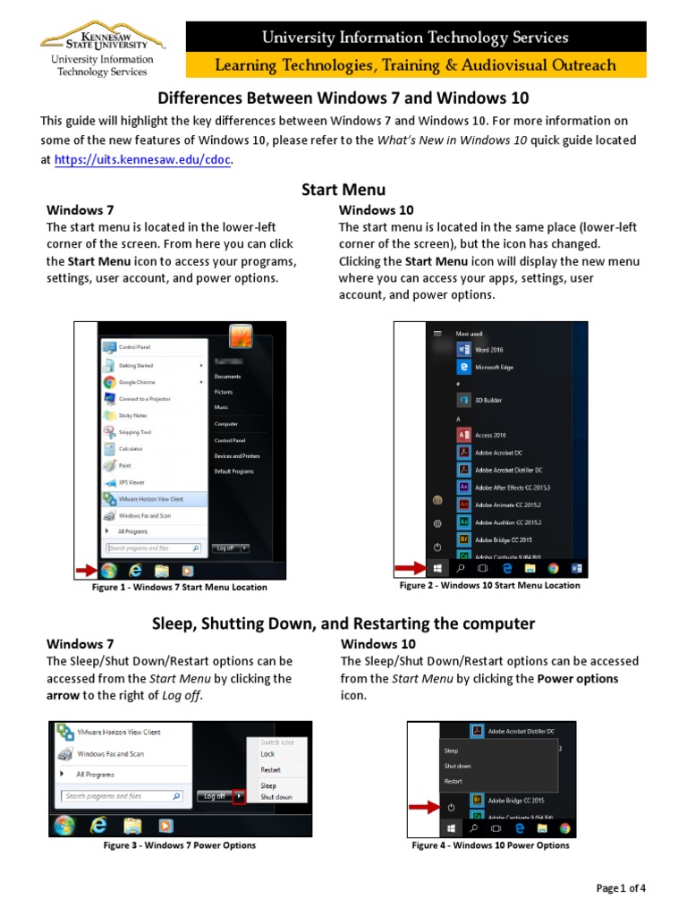 Differences Between Windows 7 and Windows 10: Learning Technologies ...