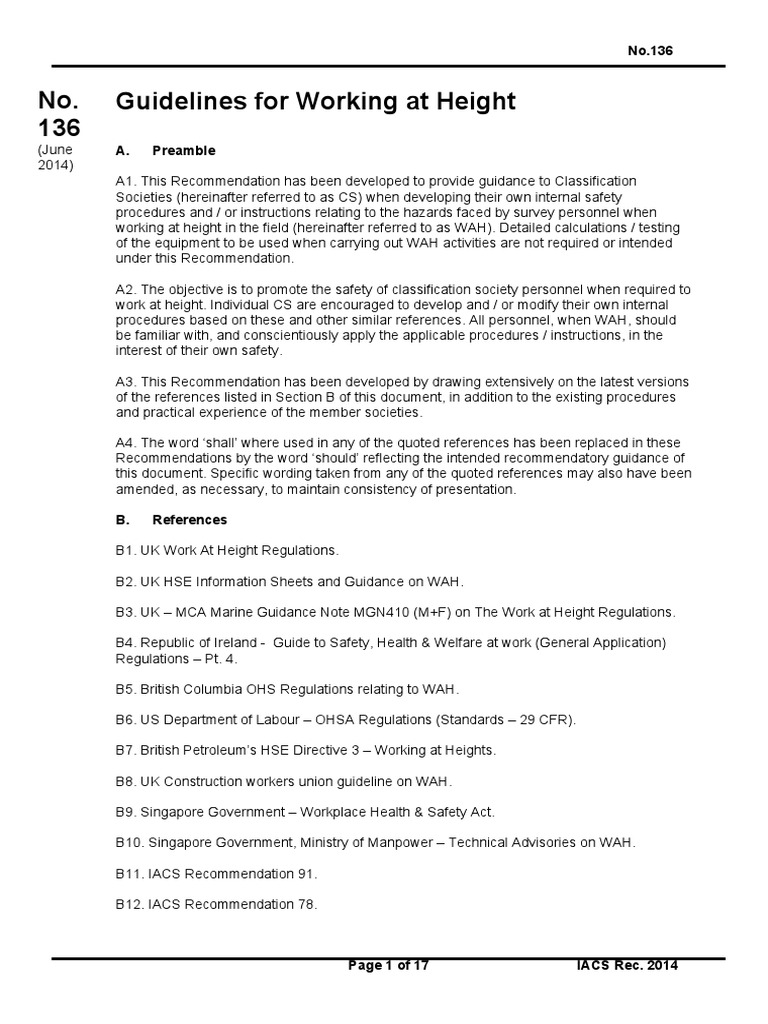 Guidelines for Safe Work at Height | PDF | Scaffolding | Crane (Machine)