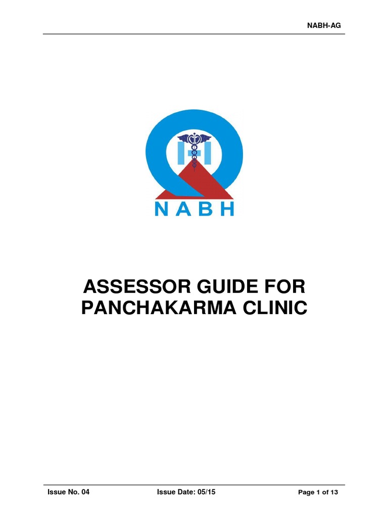 Assessor Guide For Panchakarma Clinic: Nabh-Ag | Download Free PDF ...