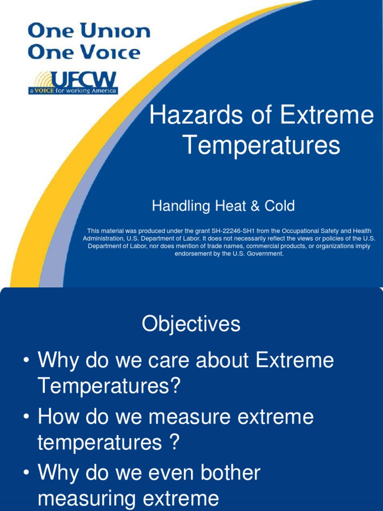 Hazards of Extreme Temperatures: Handling Heat & Cold | PDF | Personal ...