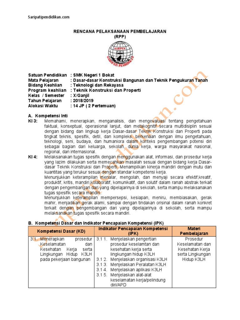 Dasar-Dasar Konstruksi Bangunan Dan Teknik Pengukuran Tanah 10 SMK | PDF