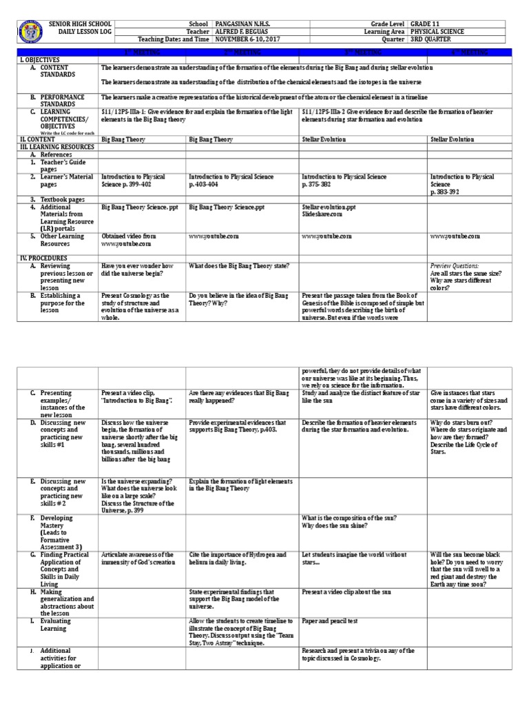 Big Bang Theory Lesson Plan | PDF | Big Bang | Universe