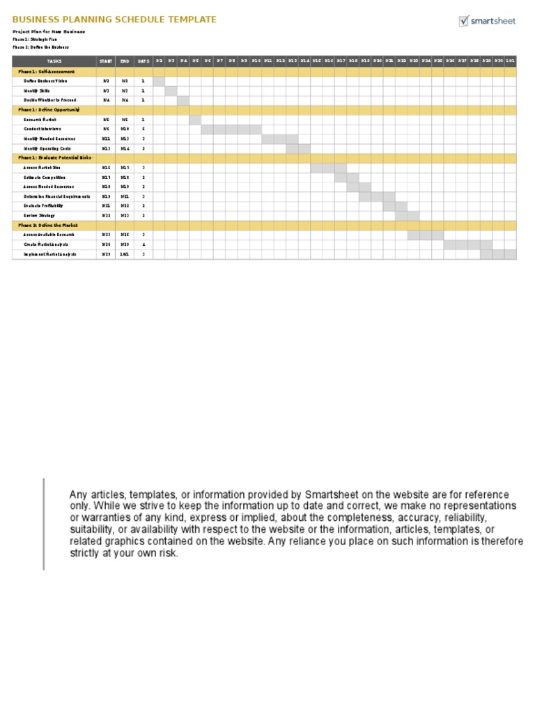IC Startup Templates Business Planning Schedule Template | PDF | Business