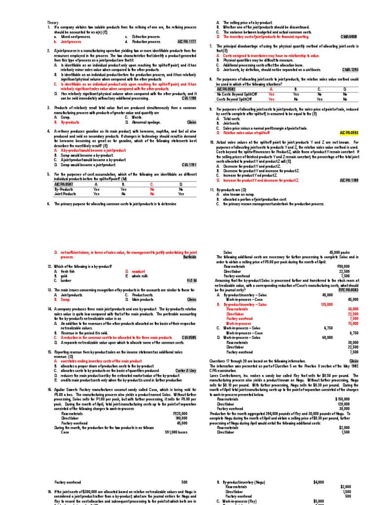 Accounting Sample Test | PDF | Cost Of Goods Sold | Inventory