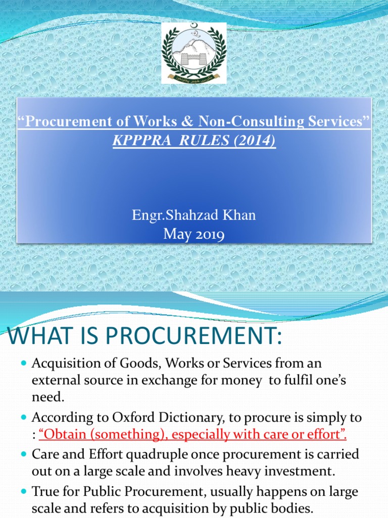 KPPRA | PDF | Procurement | Emergency