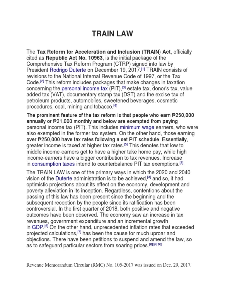 Train Law | PDF | Income Tax | Taxes