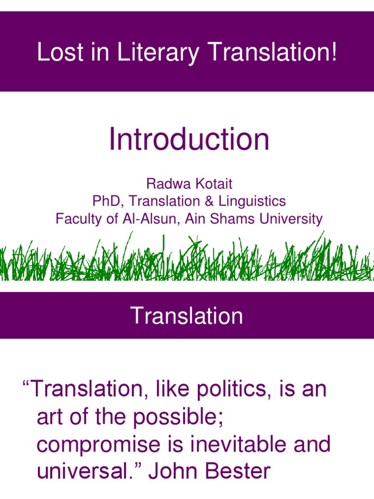 Literary Translation Introduction | Translations | Linguistics