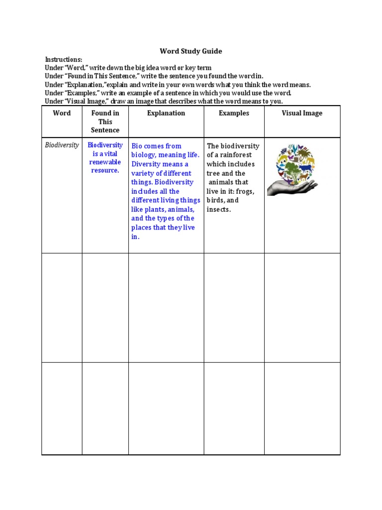 Word Study Guide | PDF | Language Arts & Discipline | Home & Garden