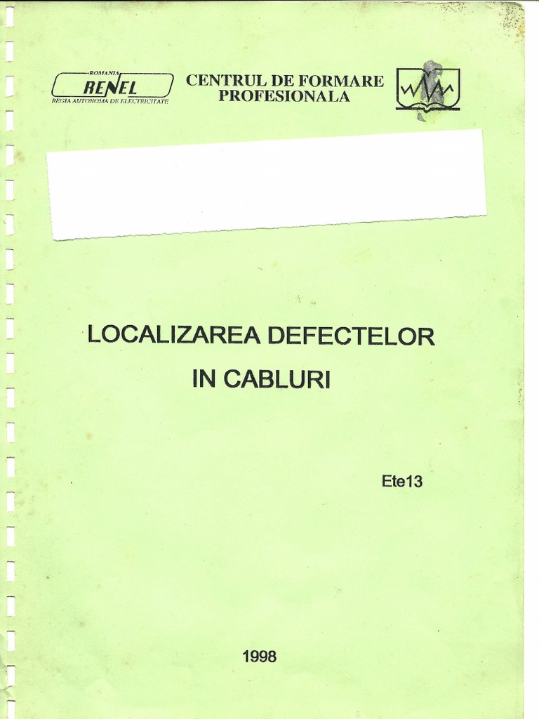 Localizarea Defectelor in Cabluri PDF | PDF