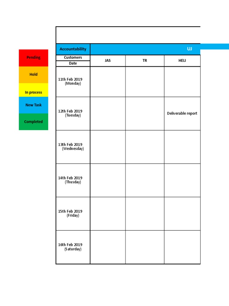 Weekly Accountability and Task Report | PDF | Business
