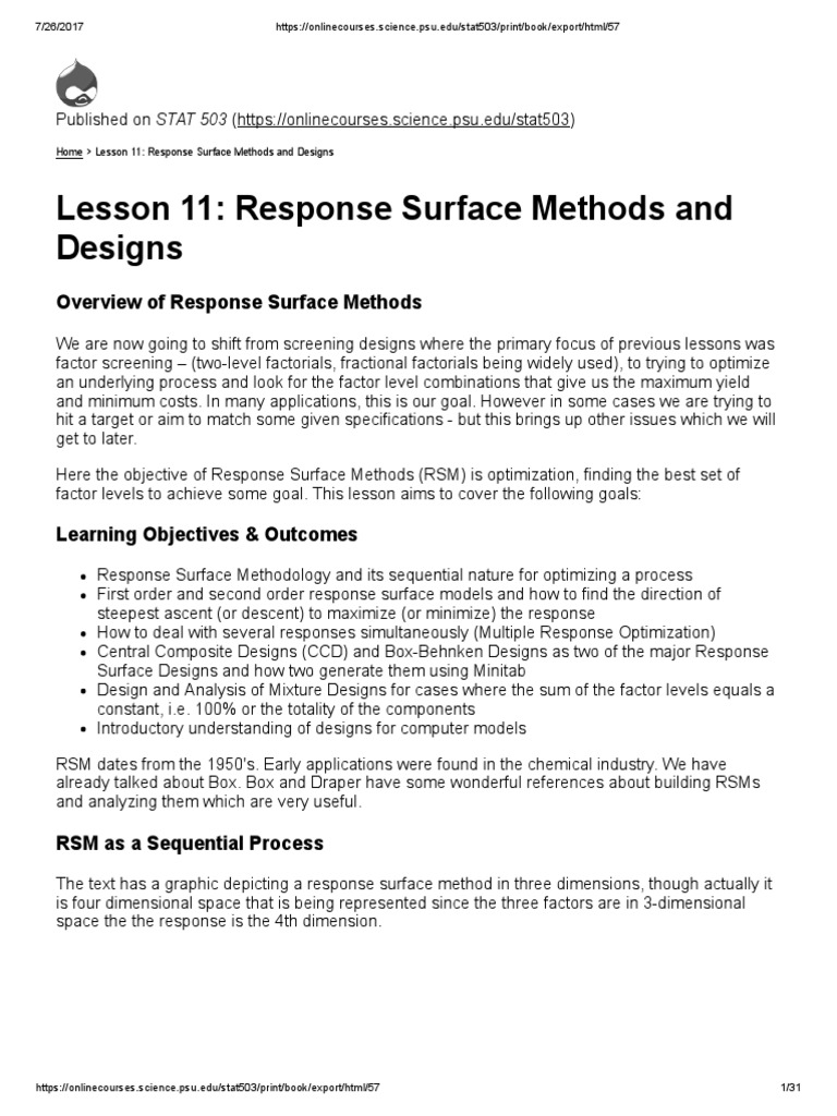 CCD and BBD | PDF | Mathematical Optimization | Errors And Residuals