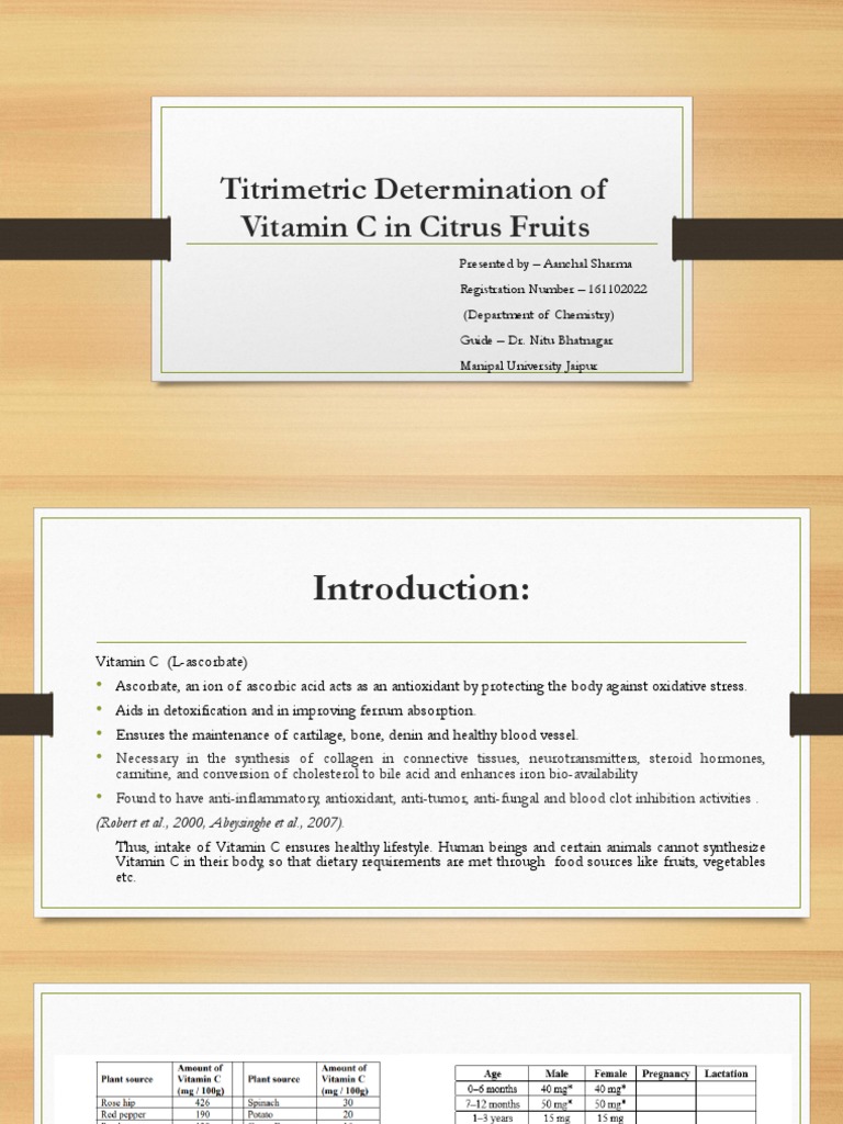 Project | PDF | Vitamin C | Ultraviolet–Visible Spectroscopy