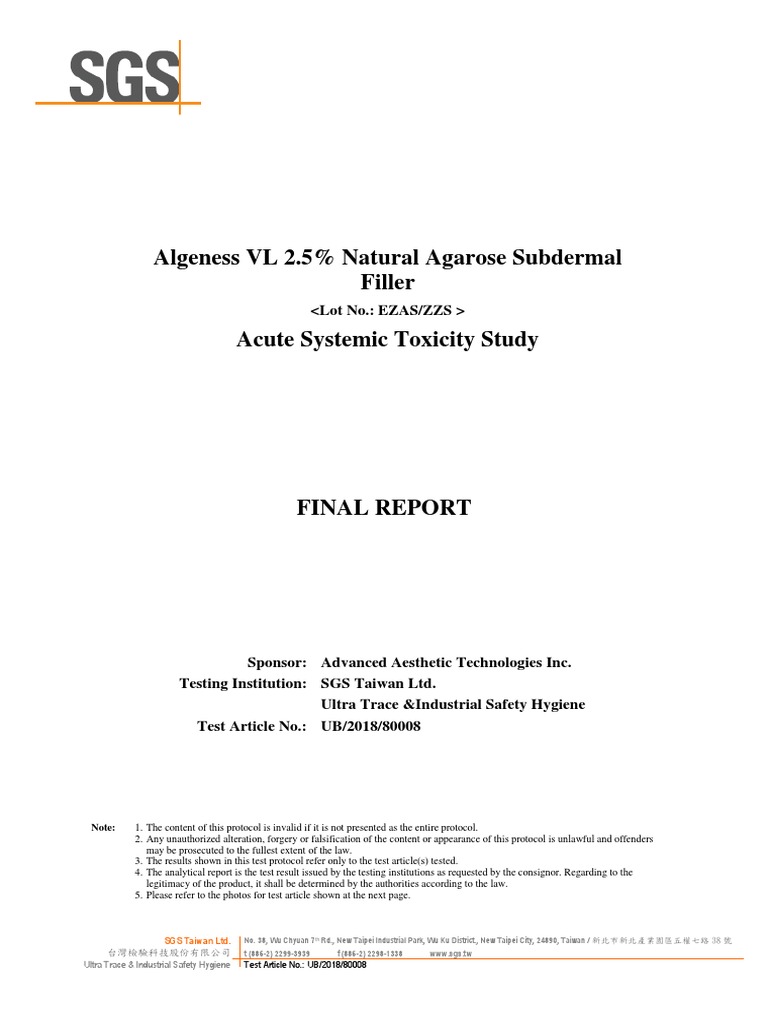 5 SGS Acute Systemic Toxicity VL Nov 2018 | PDF | Social Institutions ...