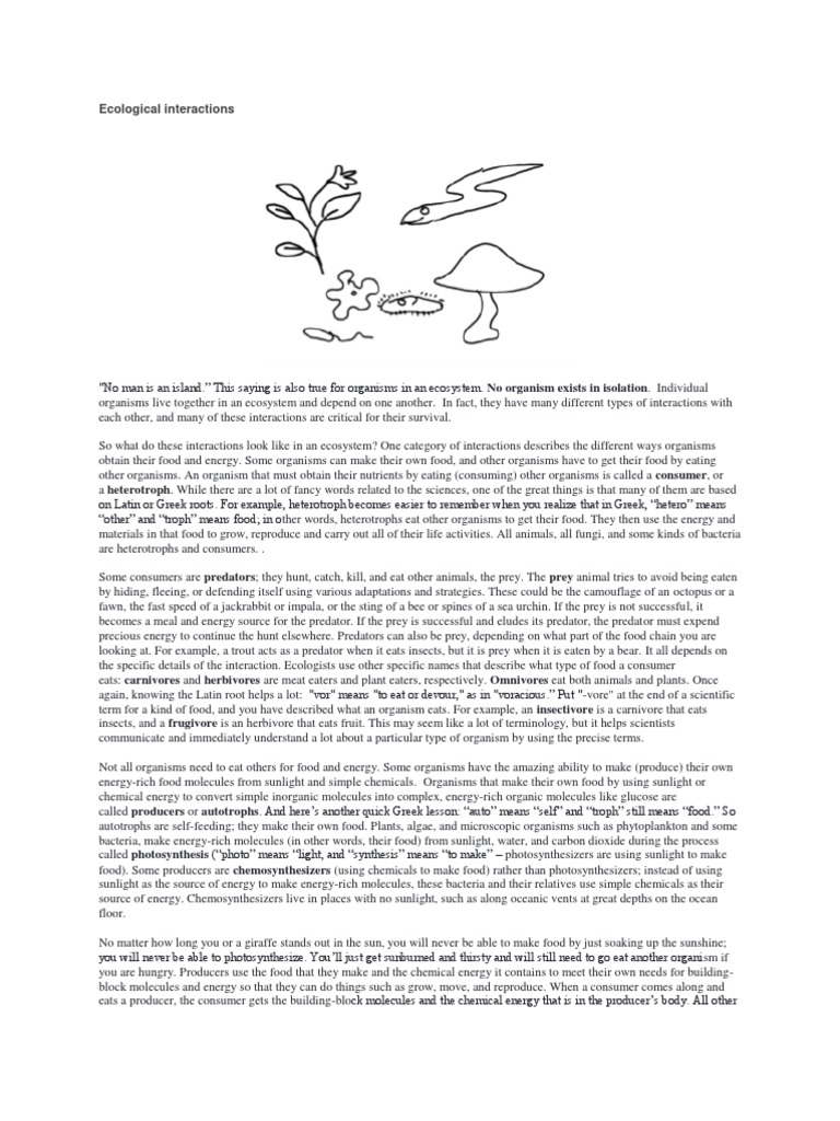 Ecological Interactions | PDF | Symbiosis | Predation