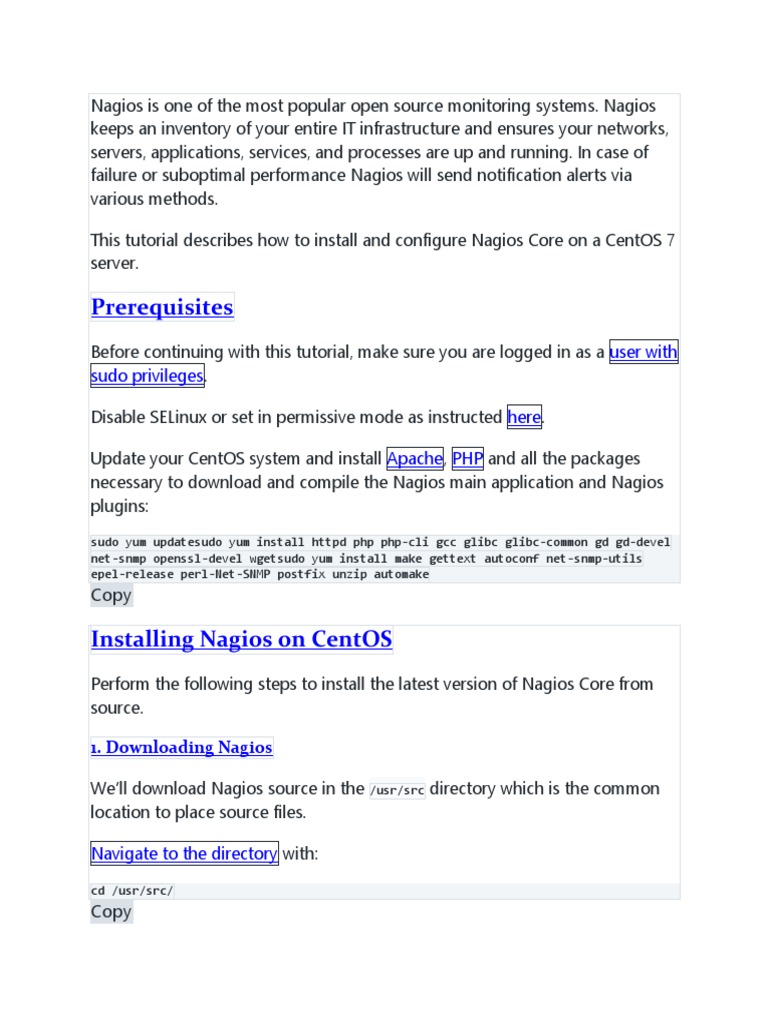 Nagios Is One Of The Most Popular Open Source Monitoring Systems Pdf Apache Server Sudo