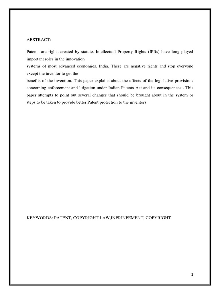 Abstract | PDF | Patent | Patent Infringement