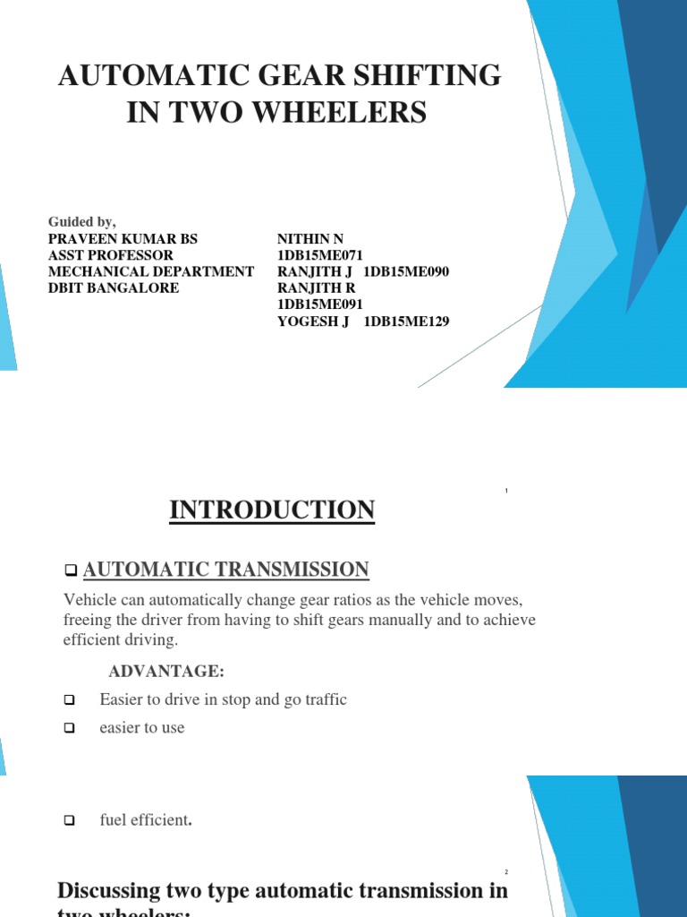 Automatic Gear Shifter | PDF | Automatic Transmission | Transmission ...