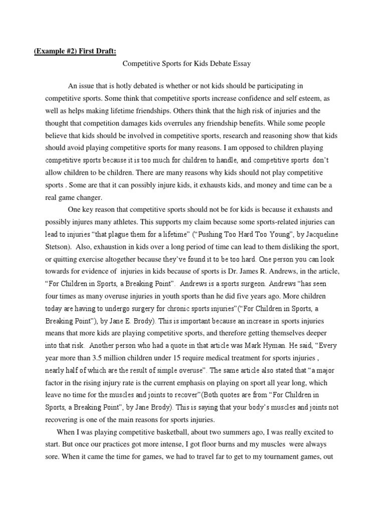 Sample Argumentative Essays | PDF | Sports | Homework