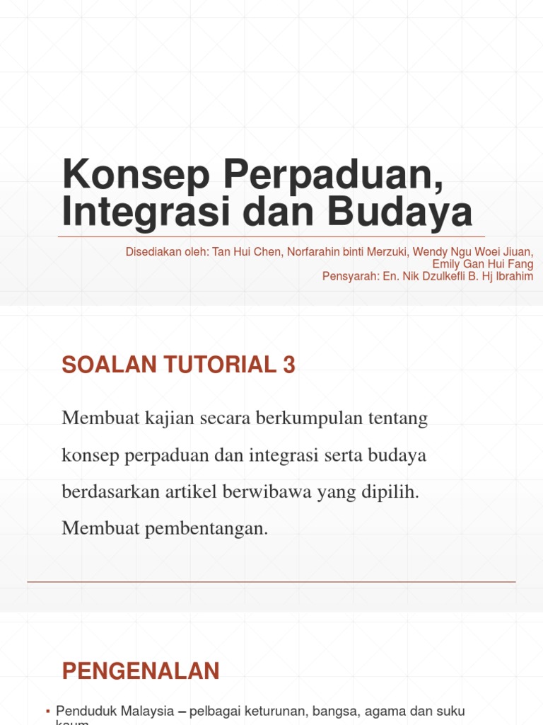 Konsep Perpaduan, Integrasi Dan Budaya | PDF