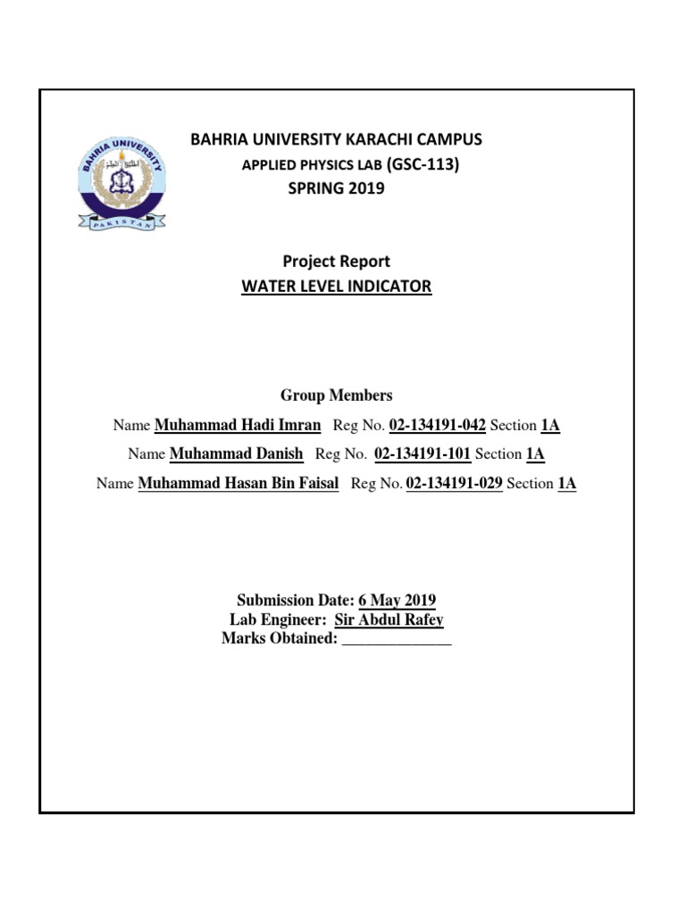 Water Level Indicator Project Report | PDF | Electromagnetism | Electricity
