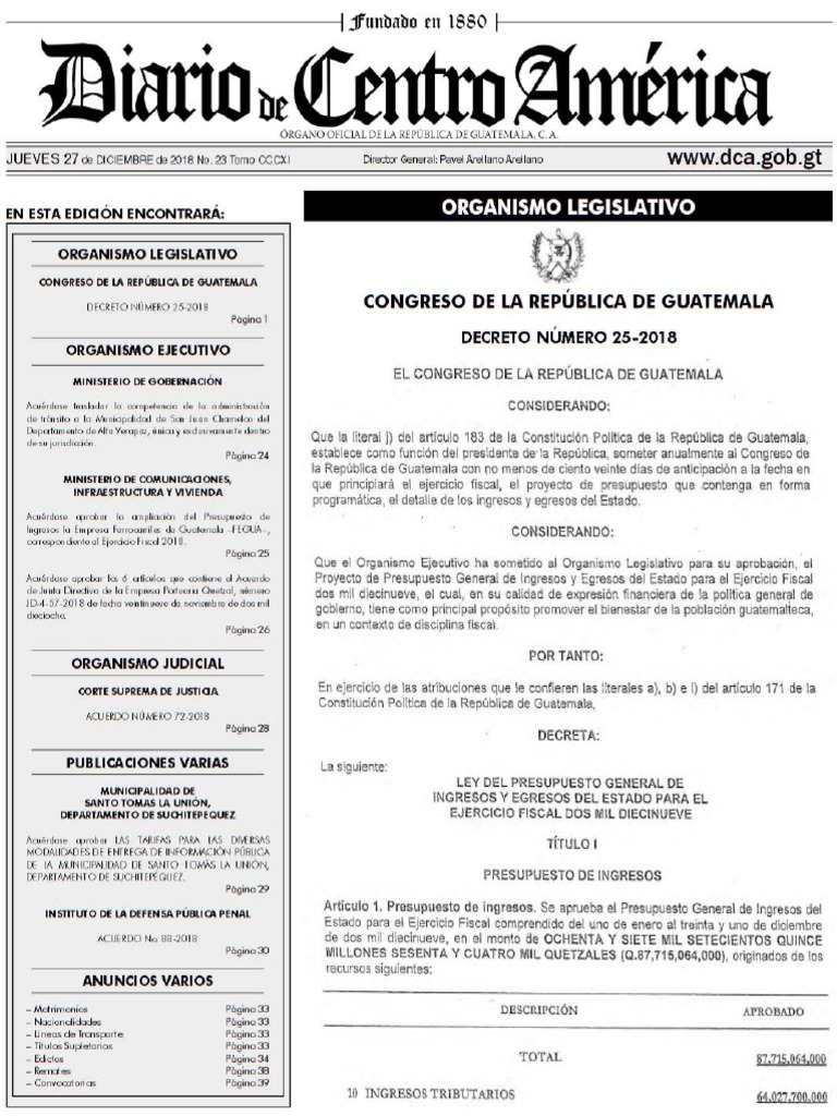 Decreto 25 2018 PDF | PDF | Dinero | Economias