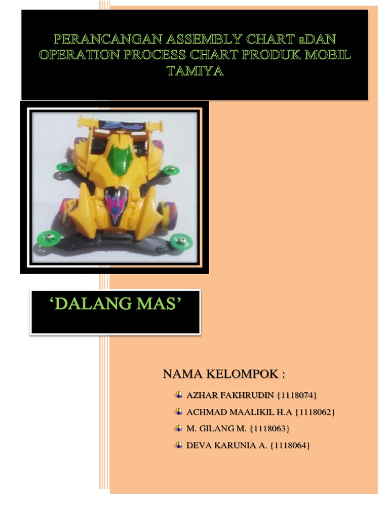 Perancang Assembly Chart Dan Operation Process Chart Produk Mobil ...