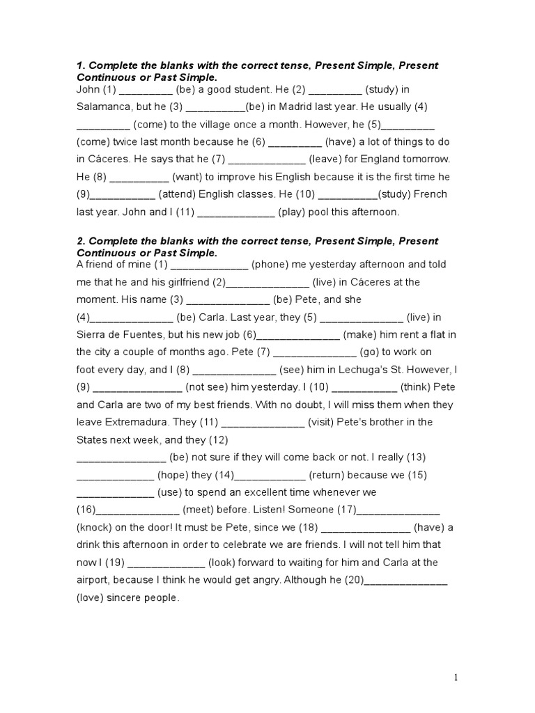 Verbal-Tenses-Review (IMPRESO) | PDF | Language Arts & Discipline