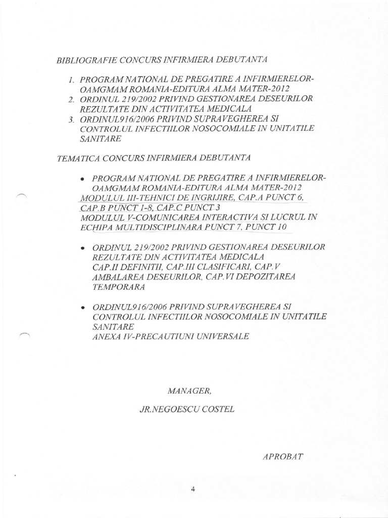 Program National de Pregatire A Infirmierelor Ed Alma Mater 2012 PDF | PDF