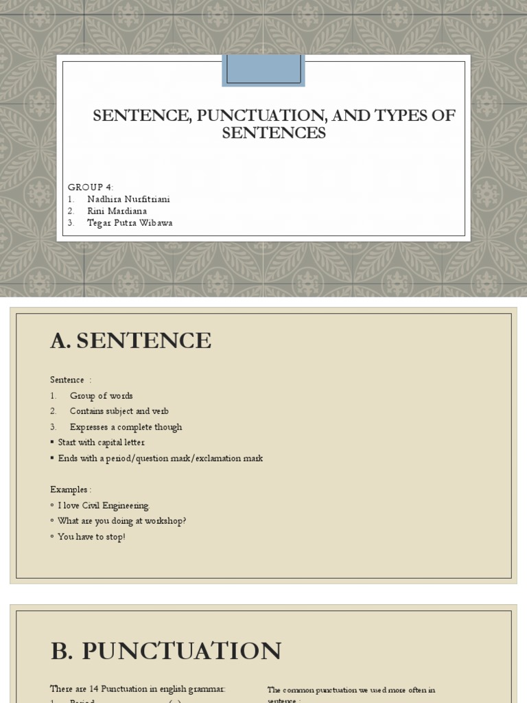 Sentence and Punctuation | PDF | Punctuation | Comma