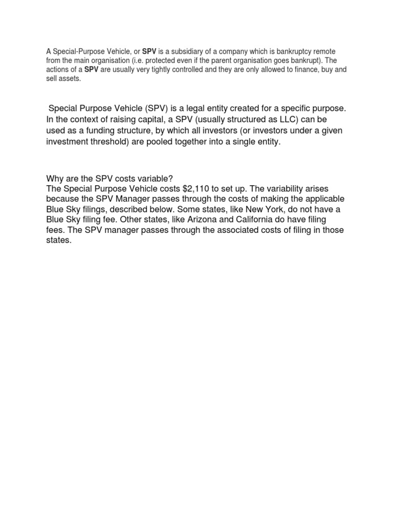 SPV | PDF | Off Balance Sheet | Balance Sheet