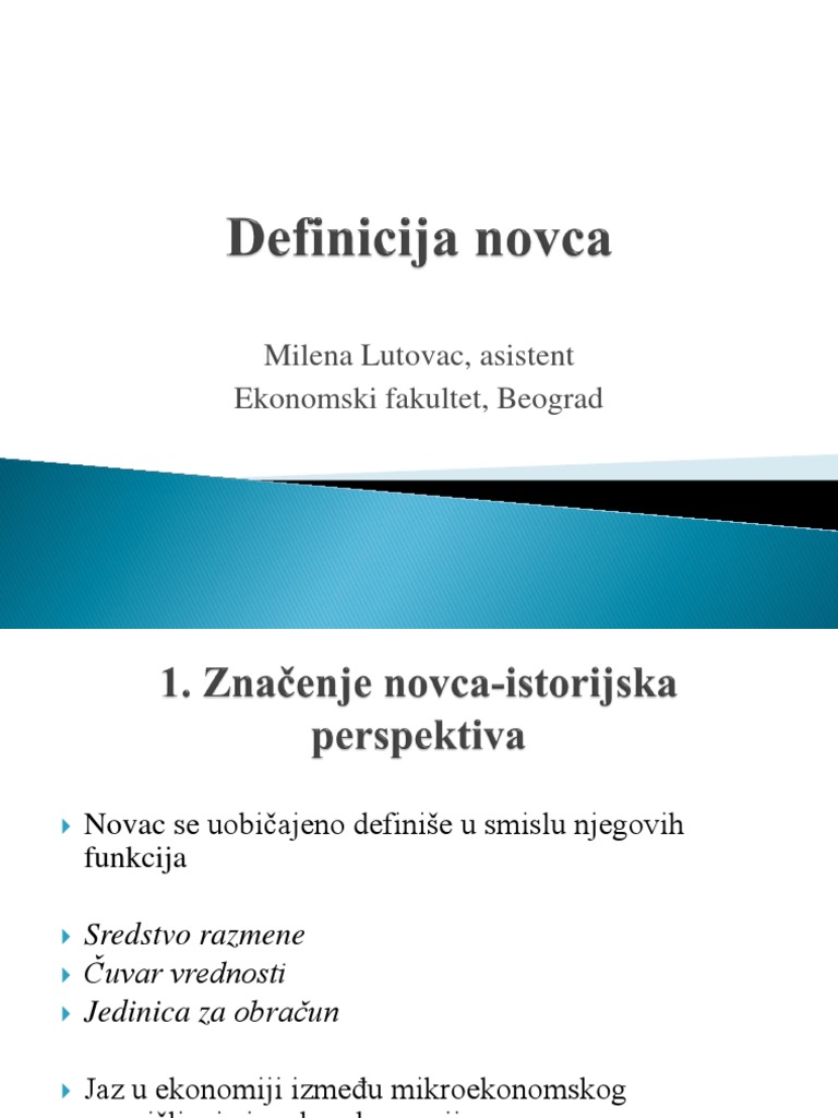 Definicija Novca | PDF