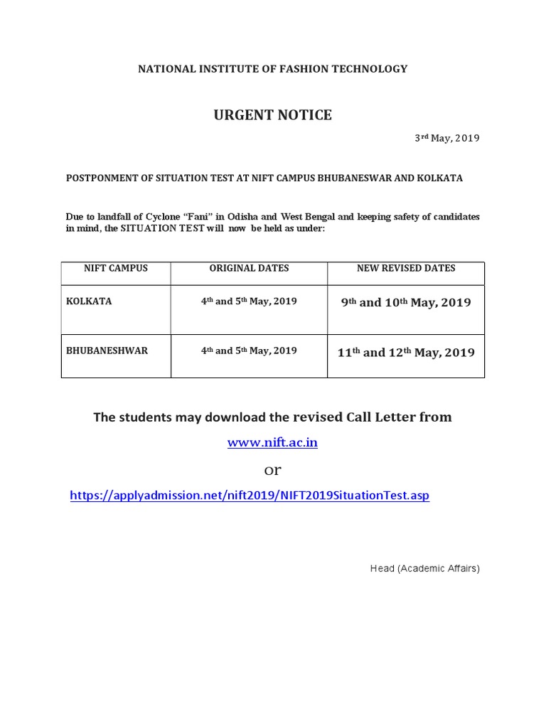 Urgent Notice-Situation Test | PDF