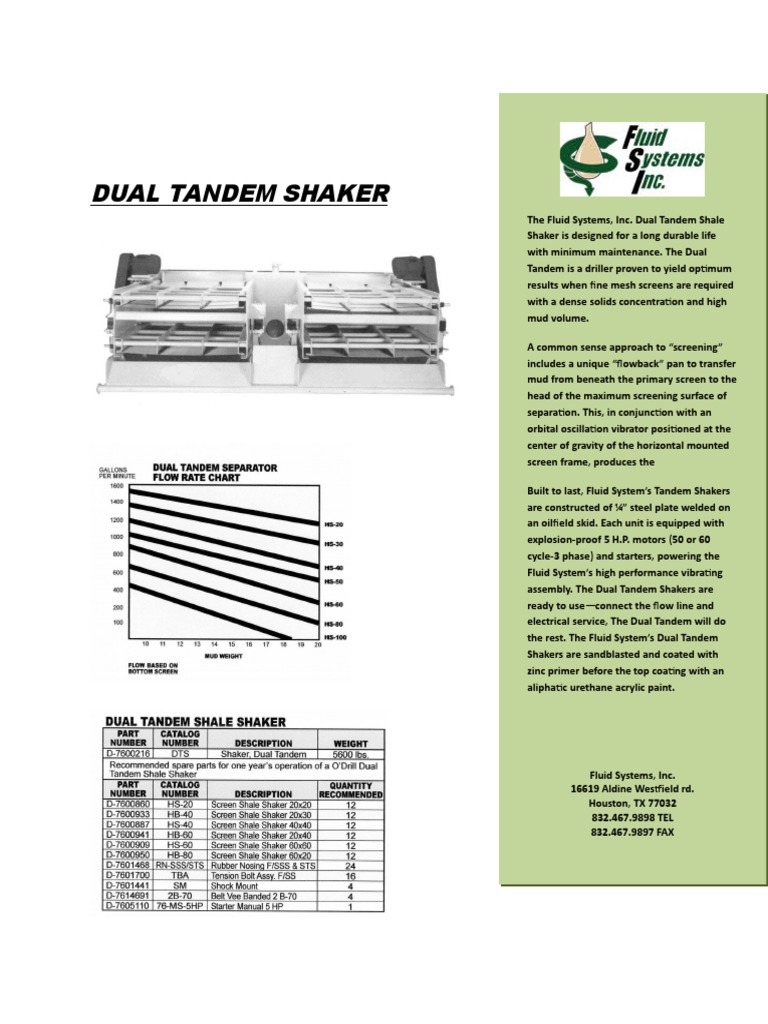 Tandem Shakers | PDF