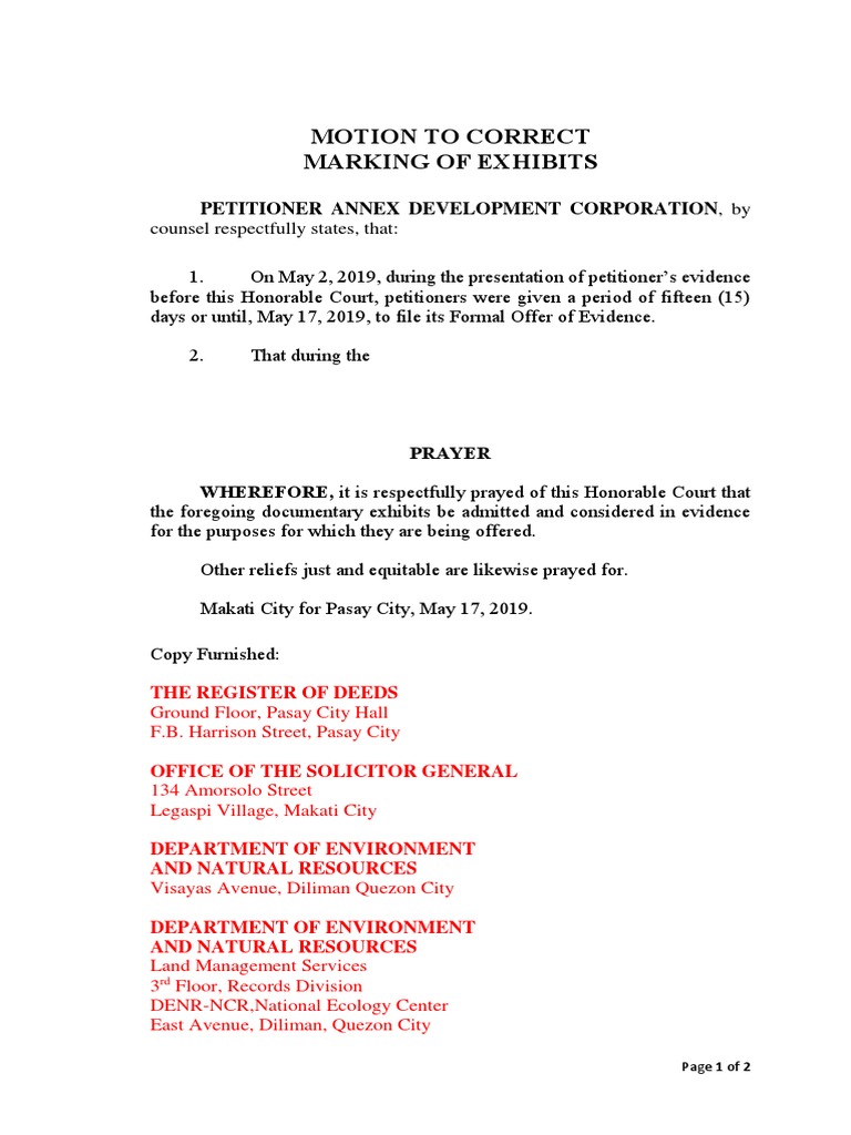 Correct Marking of Exhibits | PDF